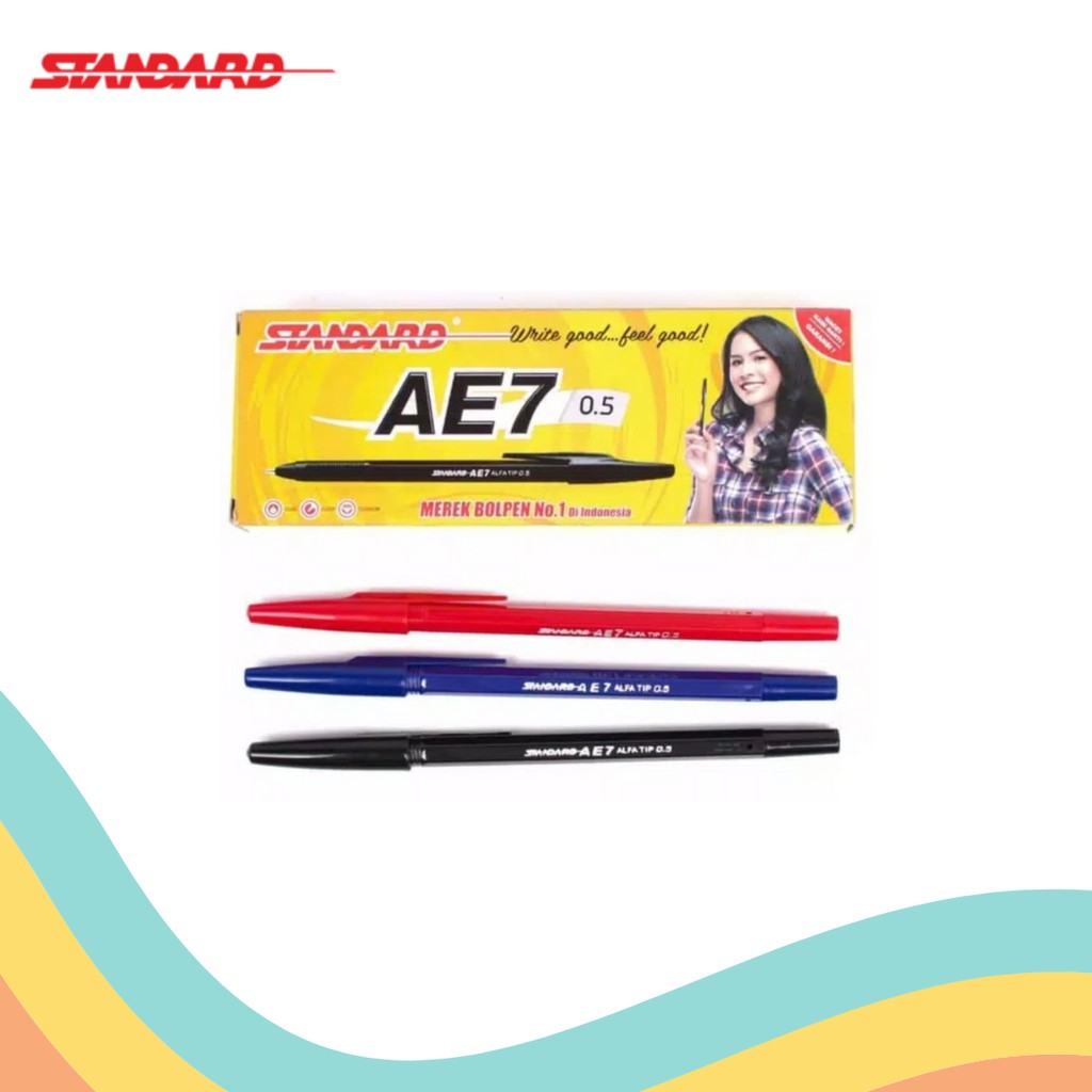 Jual BALLPOINT STANDARD AE-7 (12 PCS) | Shopee Indonesia