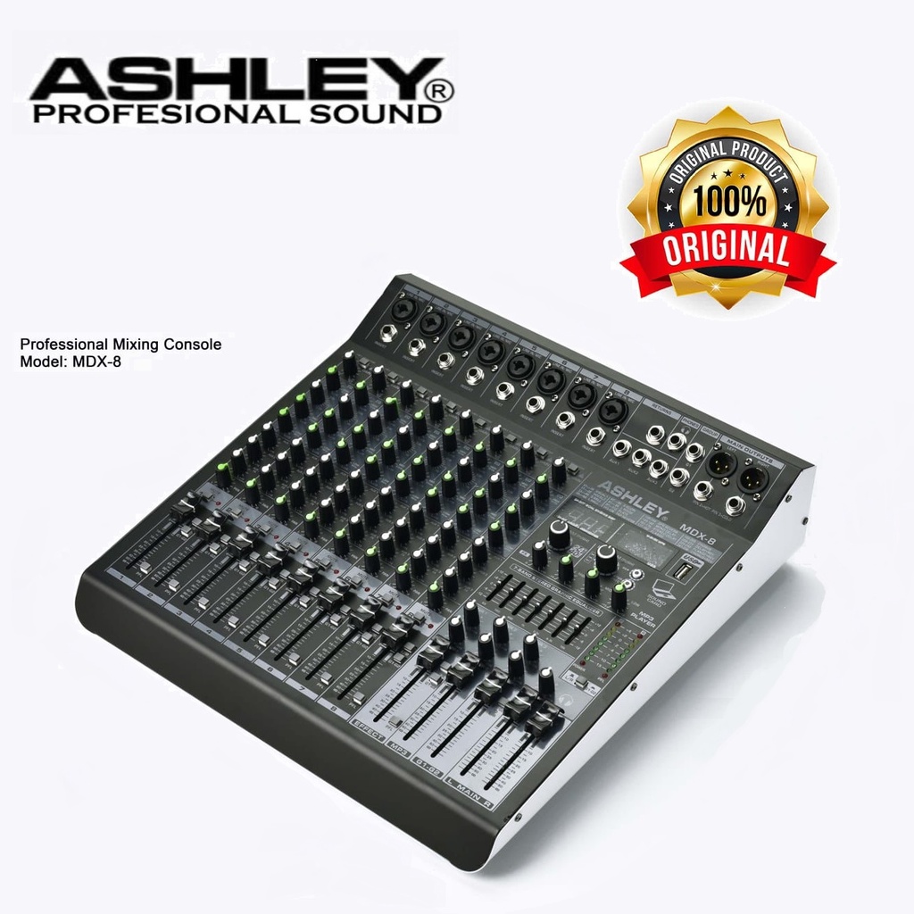 Jual MIXER ASHLEY MDX8 8 CHANNEL MIXER AUDIO USB,BLUETOOTH | Shopee ...