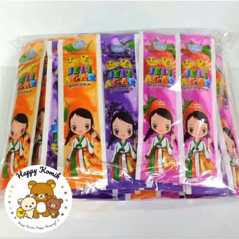 Jual Permen Cemilan Snack Jelly Agar Buah Stick Aneka Rasa Buah (isi 40 ...