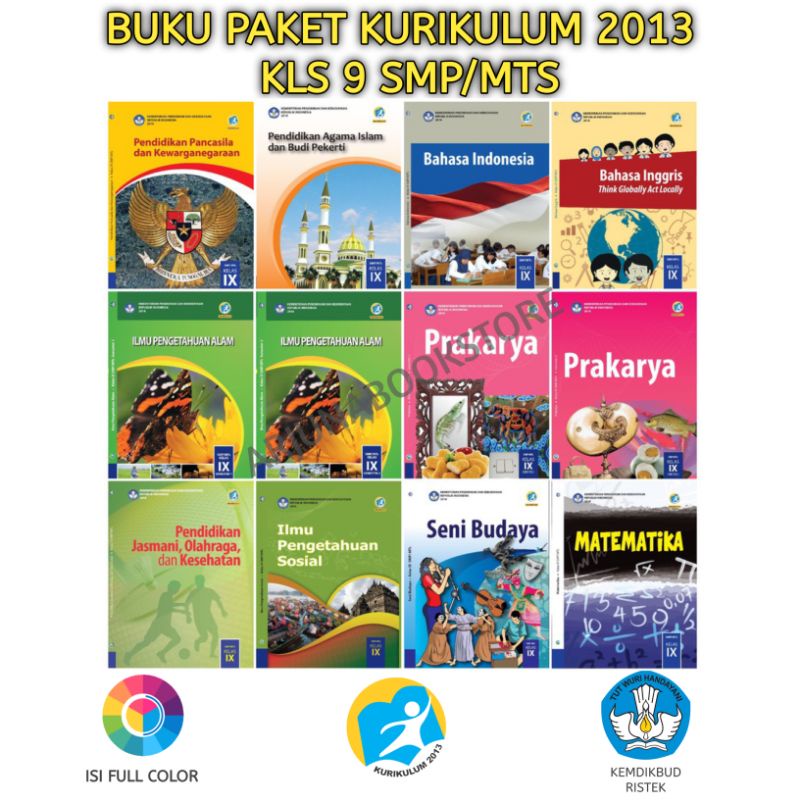 Jual BUKU PAKET KELAS 9 SMP/MTs MAT IPA IPS PKN SBK PJOK INDONESIA ...