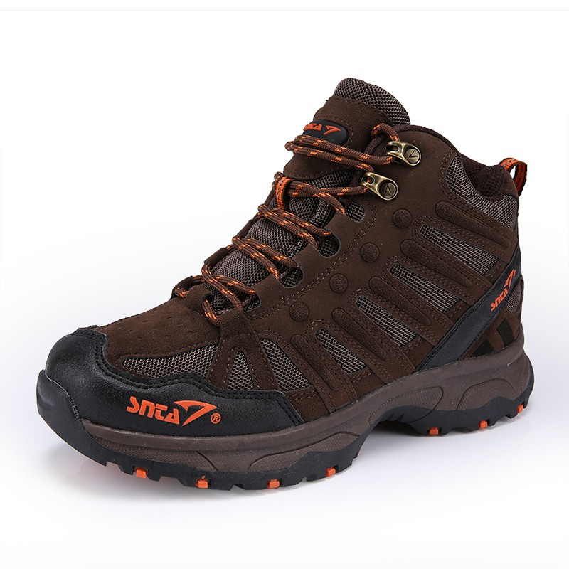 Jual Sepatu Gunung SNTA 487 Brown Orange Hiking Outdoor Semi Waterproof ...