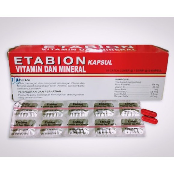 Jual ETABION 1 STRIP 10 TABLET / obat penambah darah / suplemen dan ...