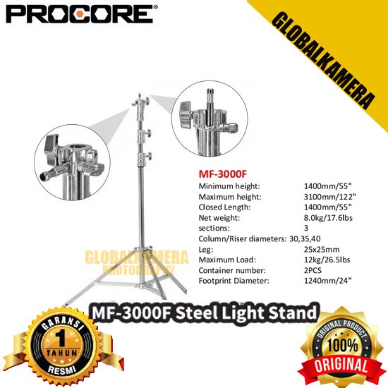 Jual PROCORE MF-3000F Alumunium Combo Light Stand | Shopee Indonesia