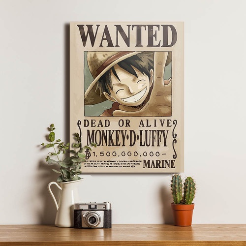 Jual POSTER KAYU BOUNTY ONE PIECE WANTED BURONAN HIASAN DINDING ANIME ...