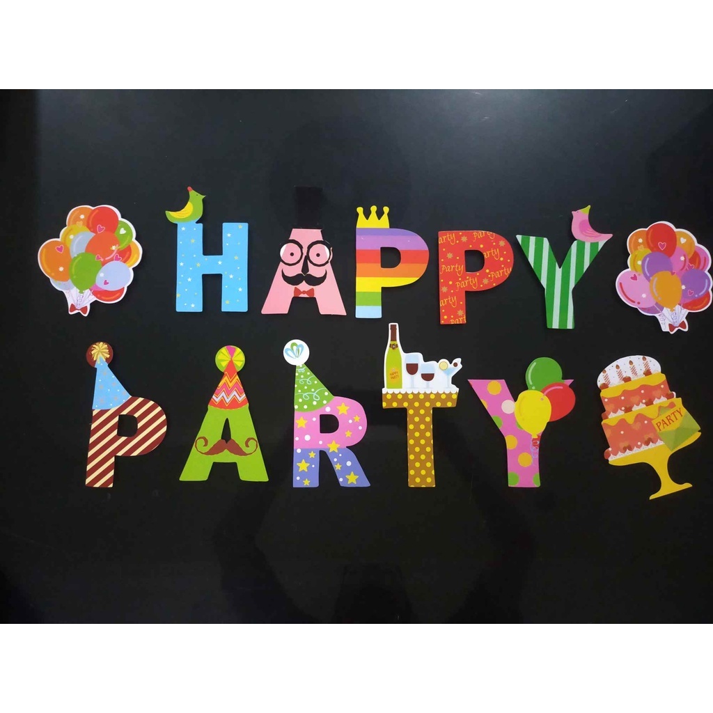 Jual BANNER HAPPY PARTY LUCU /BANNER HAPPY PARTY KARAKTER / BANNER ...
