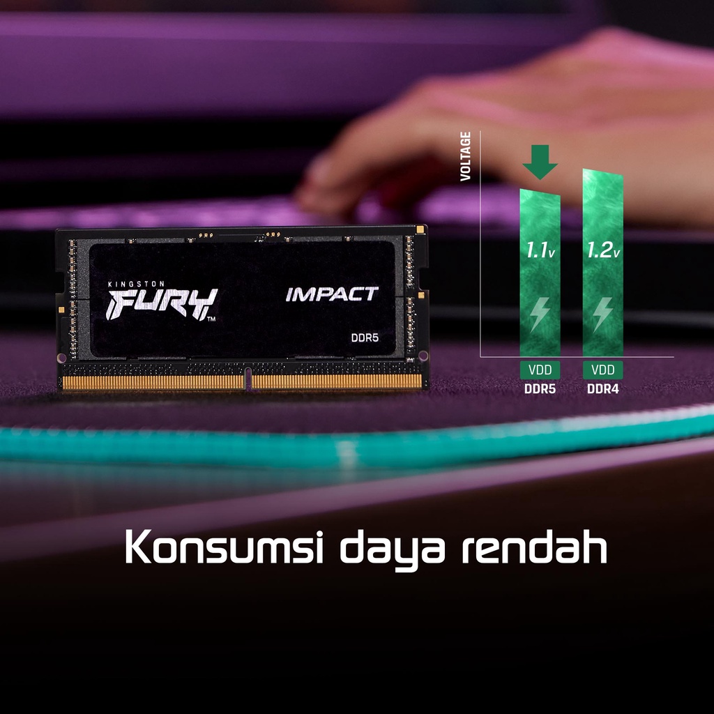 Jual Kingston FURY IMPACT Seri Andal RAM DDR5 SODIMM 8GB 4800MT/s (KF548S38IB-8) | Shopee Indonesia