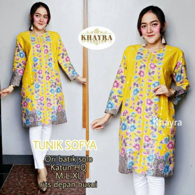 Jual Tunik Batik Jumbo Ld 120 Atasan Batik Wanita Ukuran Besar Baju