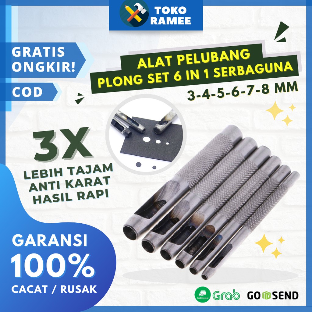 Jual 6 PCS ALAT PLONG LUBANG | ALAT PEMBUAT LUBANG | PELUBANG KULIT ...