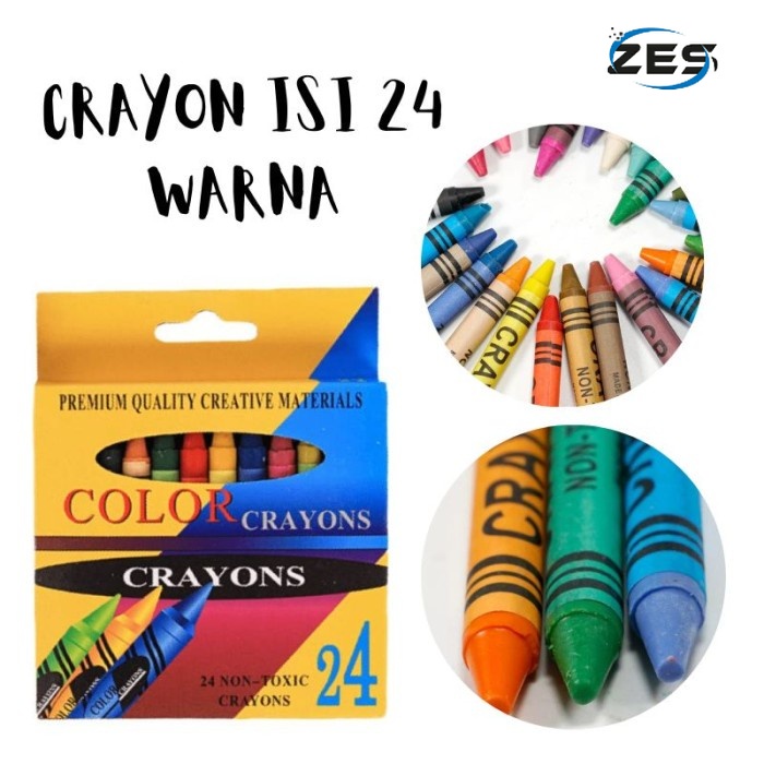 Jual CR24 - Alat Melukis Pensil Crayon 24 Warna Crayon Gambar Set | Shopee Indonesia