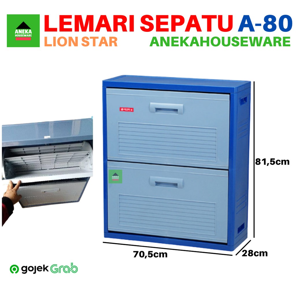 Jual Lemari Rak Sepatu Tutup Optima Shoes Cabinet A 80 Lion Star ...