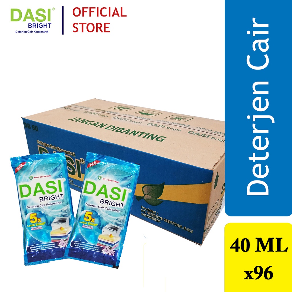 Jual DASI BRIGHT Deterjen Laundry Cair (1 Kotak isi 96 Sachet @40ml ...