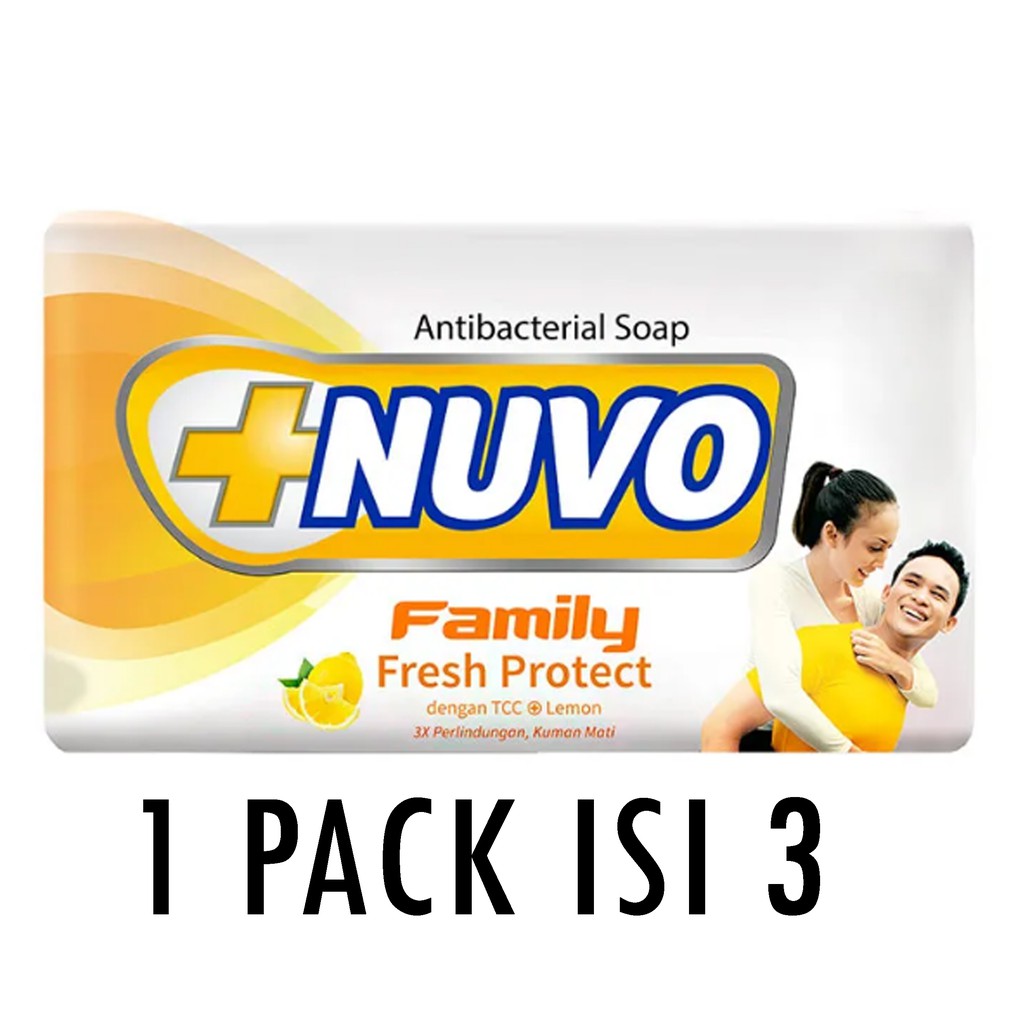 Jual Nuvo Antibacterial Soap 3*110gr Kemasan Ekonomis /Sabun Mandi/Perawatan Tubuh/Bar Soap/Soap ...
