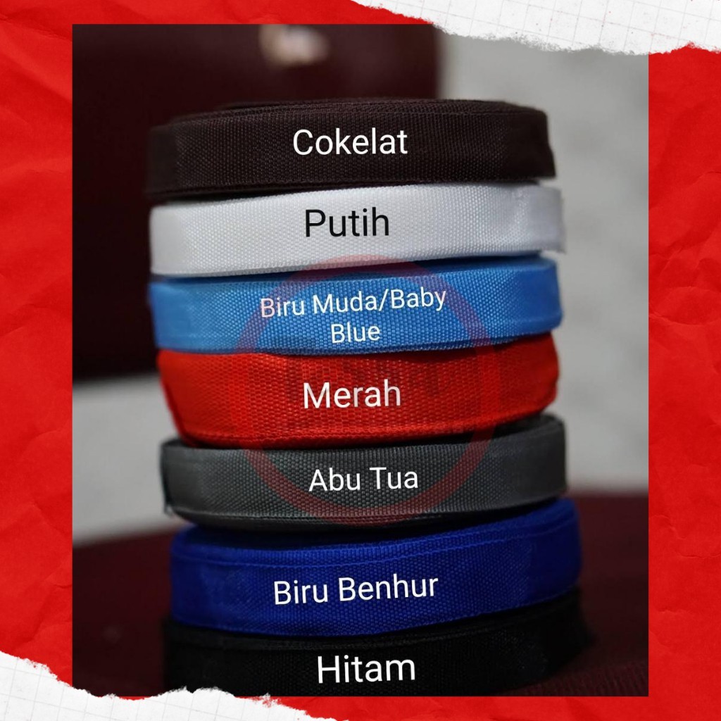 Jual (+/- ISI 25 METER) Tali Webbing Bisban Pelipit Warna Variasi ...