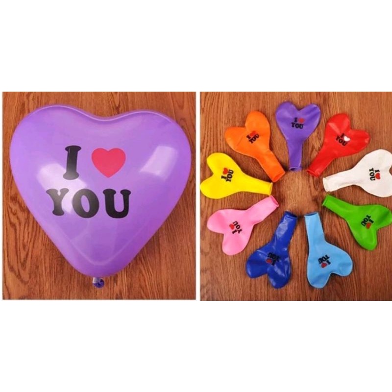 Jual 100 PCS BALON LOVE MOTIF TEBAL UKURAN (12inch) | Shopee Indonesia
