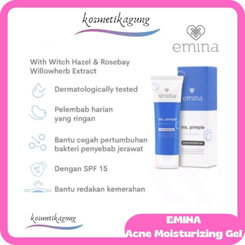 Jual EMINA Ms Pimple Acne Solution Moisturizing Gel 20 ml | Shopee ...
