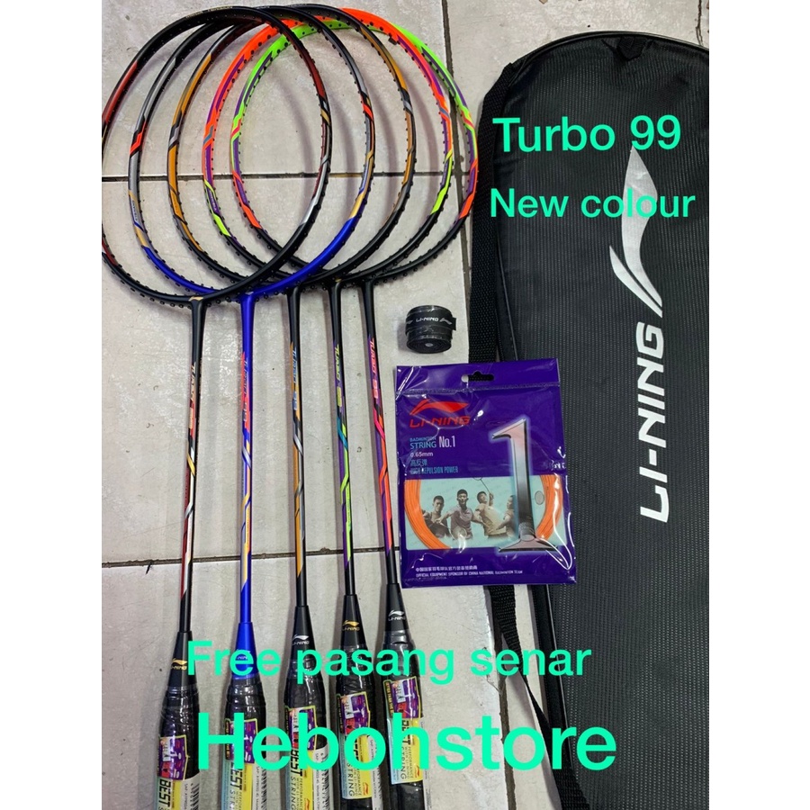 Jual Raket Badminton LINING TURBO 99 lengkap +Tas+grip+Senar lining no1 ...