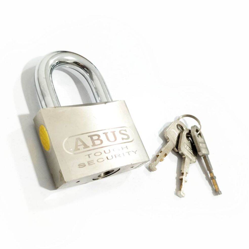 Jual Gembok Pengaman Pagar 60mm Leher Pendek / Gembok Putih ABUS ASLI ...