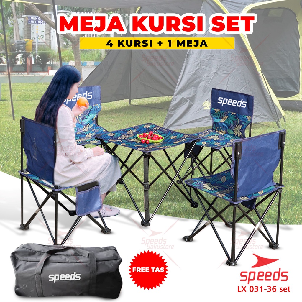 Jual SPEEDS Meja Lipat Kursi Lipat Set Outdoor Indoor Folding Table ...