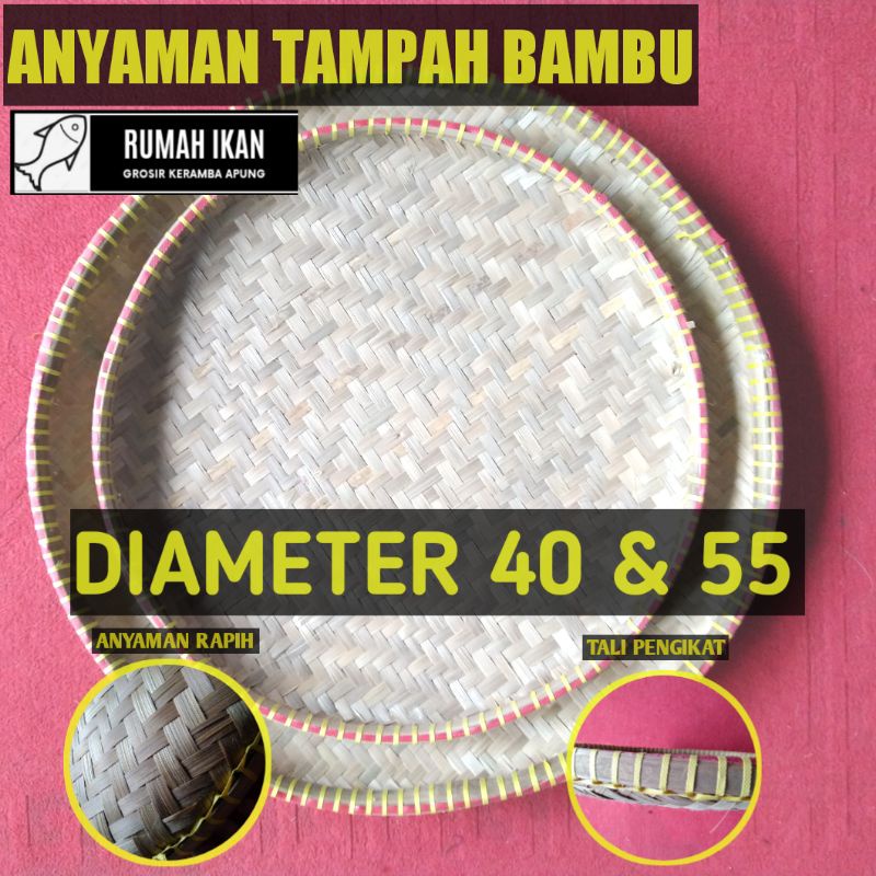 Jual Tampah anyaman bambu nyiru tempat saji tradisional diameter 40 dan ...