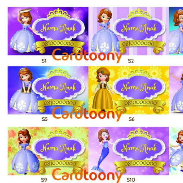 Jual Sticker / stiker label nama Sofia The First / Princess Sofia ...