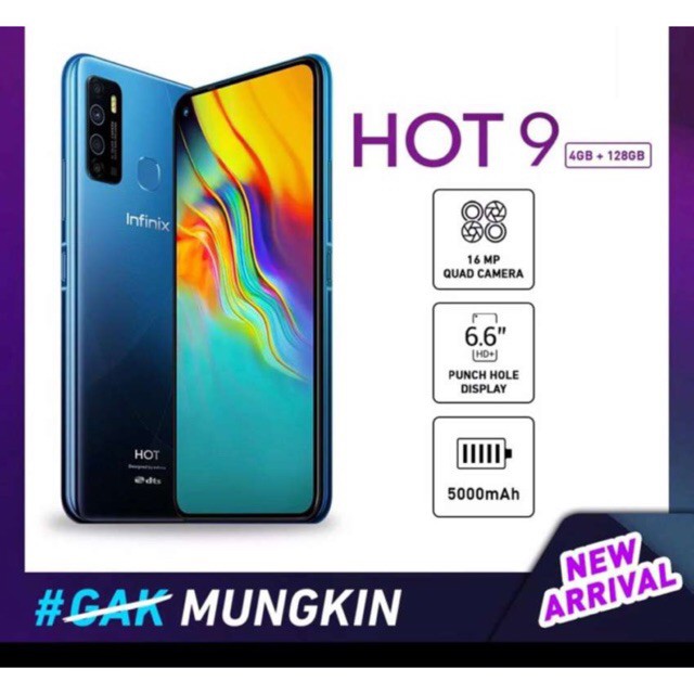 Jual INFINIX HOT 9 4/128 GB OCEAN WAVE NEW | Shopee Indonesia