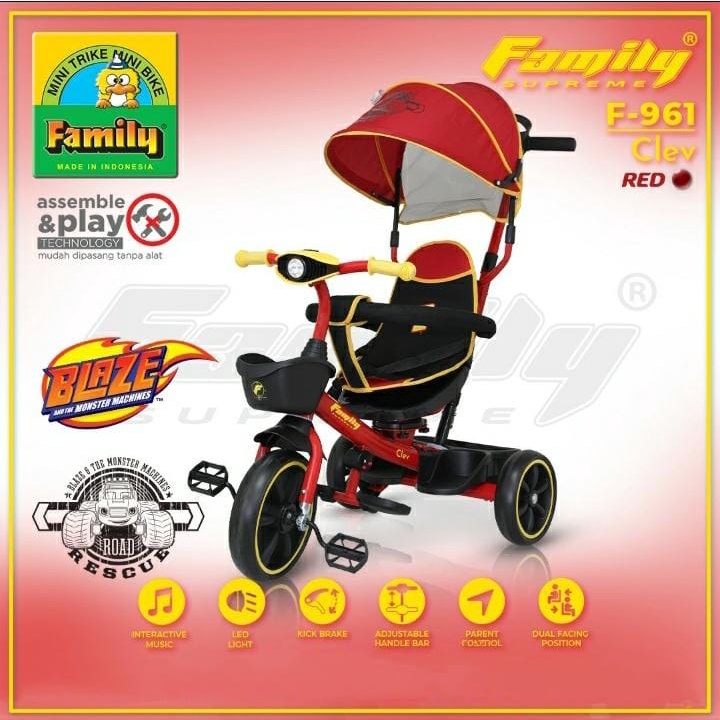Jual Stroller Sepeda Roda Tiga Family Supreme Clev F-961 | Shopee Indonesia