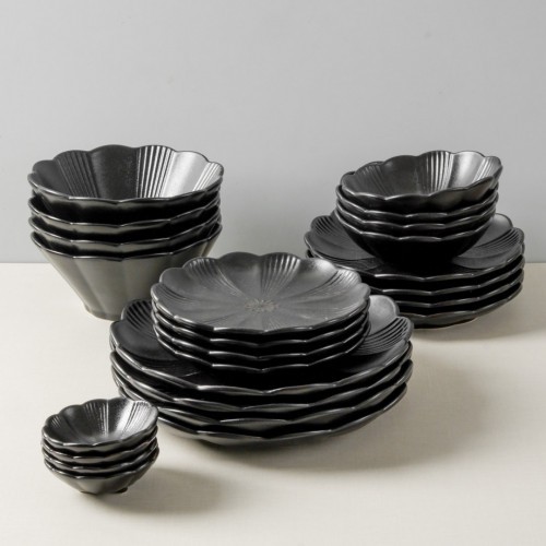 Jual Ikebana Black Dinnerware Set / Peralatan Piring Makan Set | Shopee ...