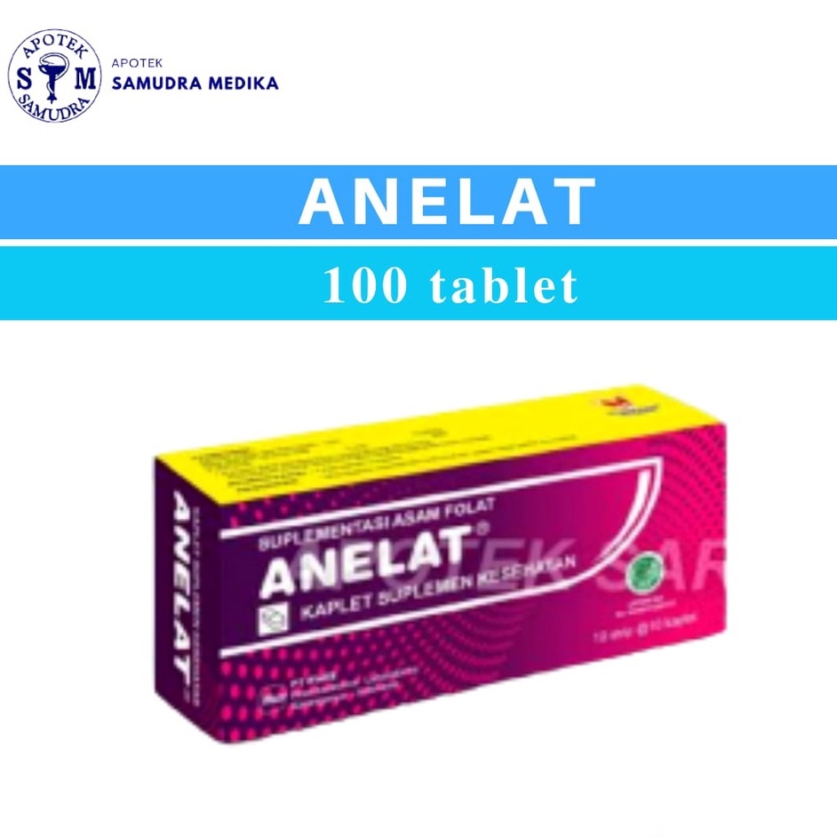 Jual ANELAT 100 tablet (Suplemen asam folat pada ibu hamil dan pada ...