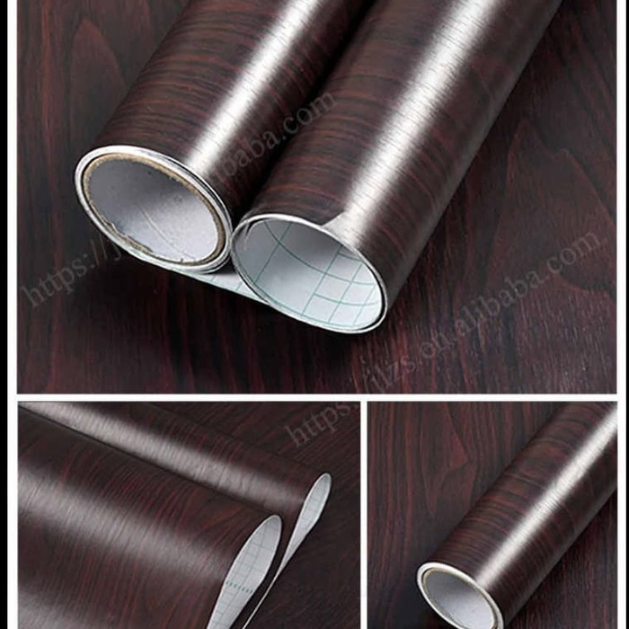 Jual Wallpaper sticker dinding kayu coklat kehitaman cocok untuk meja ...