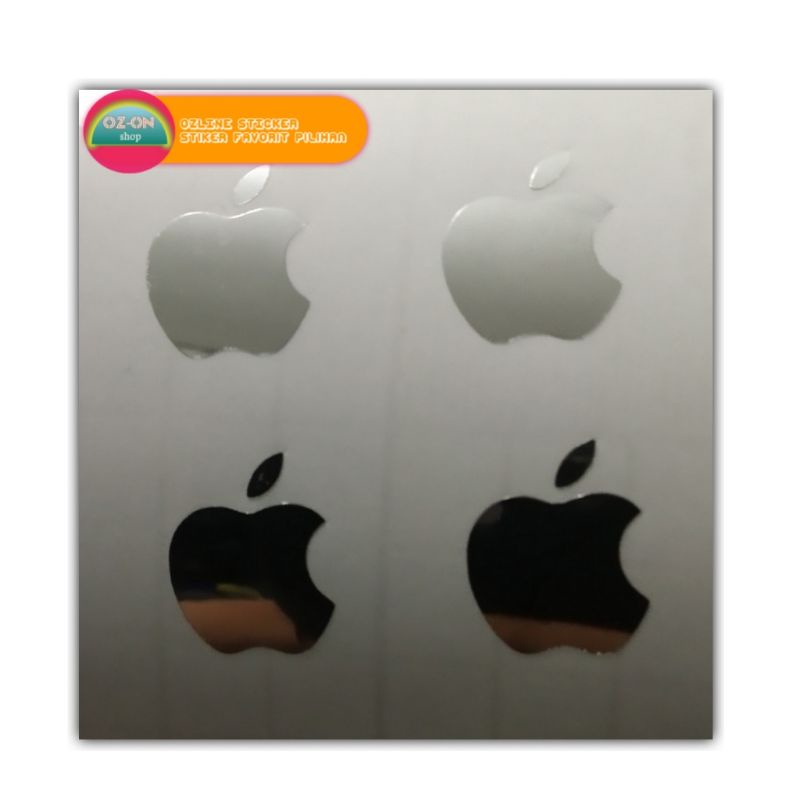Jual Stiker apel kecil custom silver chrome untuk hp handphone | Shopee ...