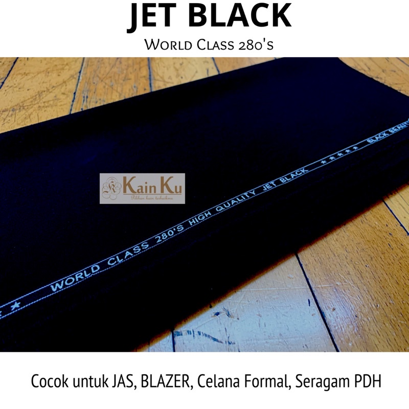 Jual JET BLACK (KAIN HITAM) KAIN CELANA KAIN JAS KAIN SERAGAM HITAM ...