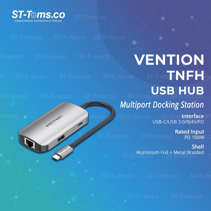 Jual Vention Multiport Hub USB Type C to Lan RJ45 USB3.0 PD Docking ...