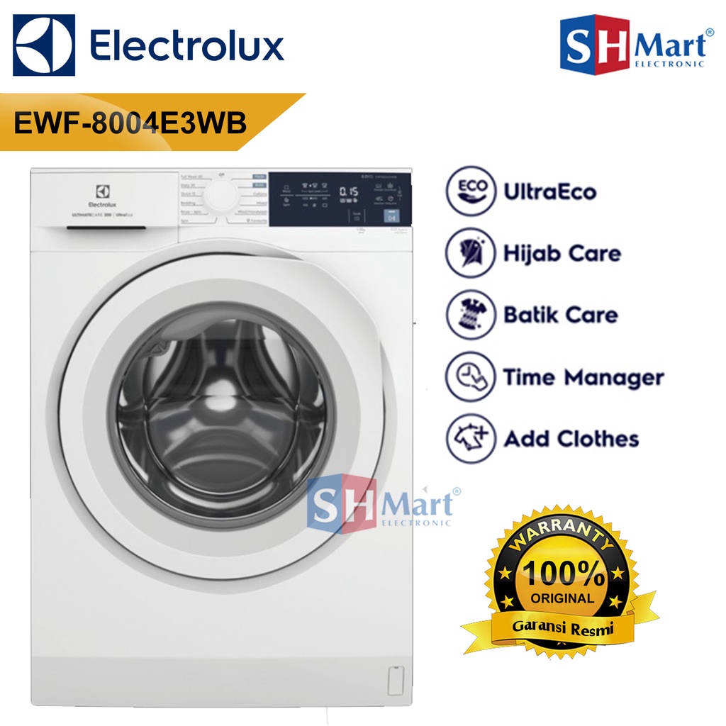 Jual MESIN CUCI FRONT LOADING 8 KG ELECTROLUX EWF-8004E3WB / EWF ...