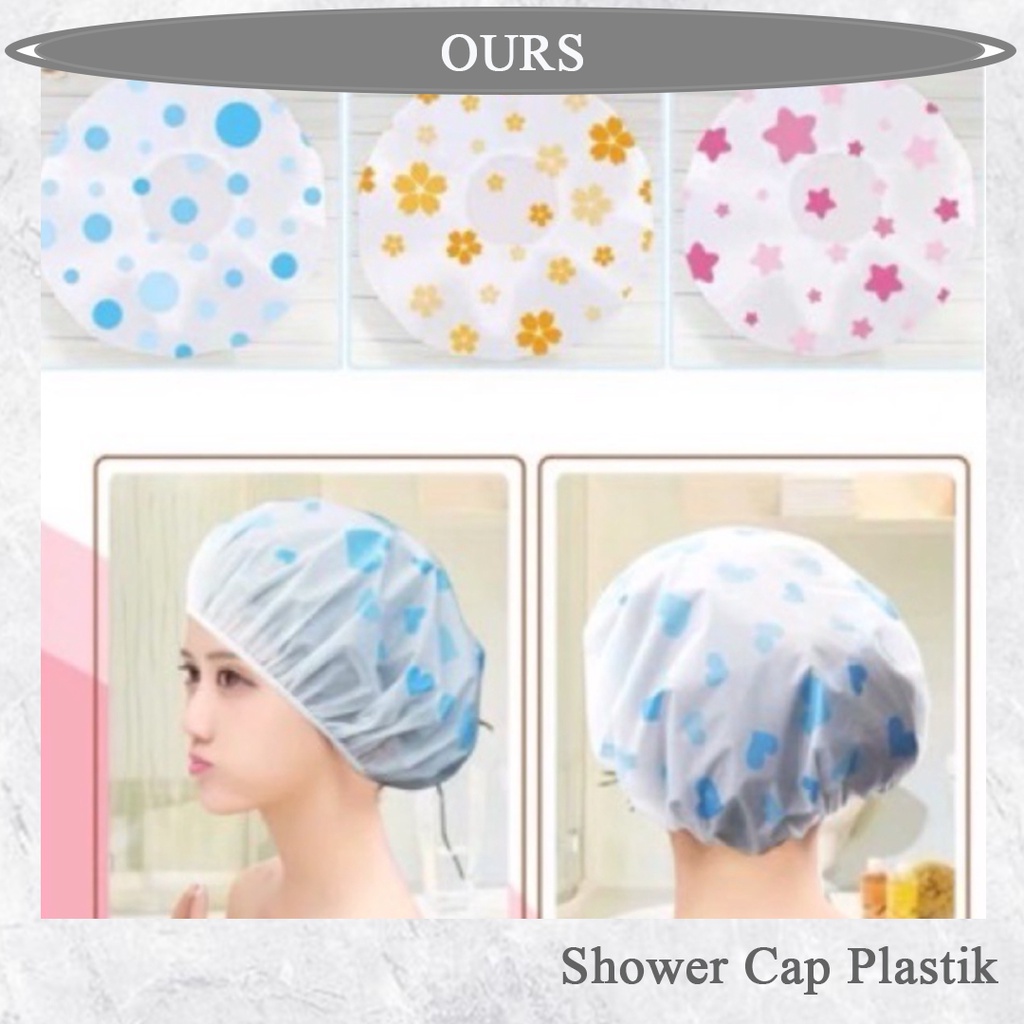 Jual Shower Cap Plastik / Hair Cap penutup kepala anti basah rambut ...