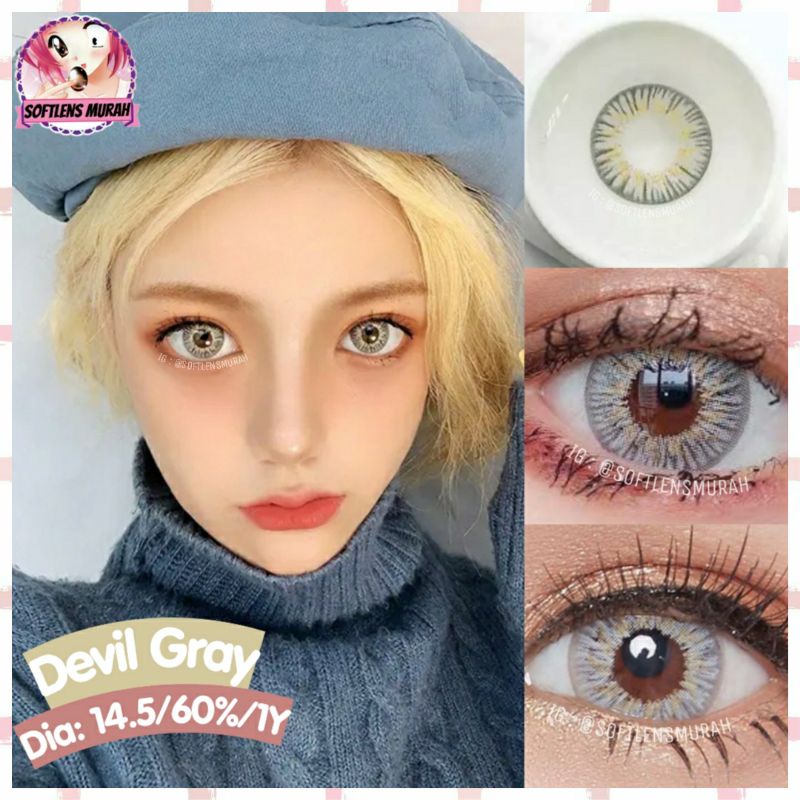 Jual DEVIL Gray / brown softlens terang arabian look 14.5mm | Shopee ...