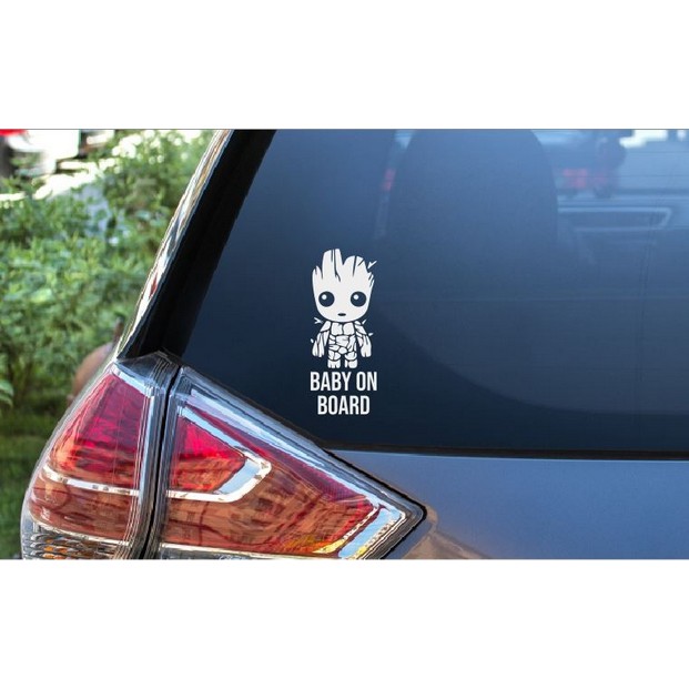 Jual Stiker Mobil Baby On Board Groot Pohon Guardian of Galaxy Cutting ...
