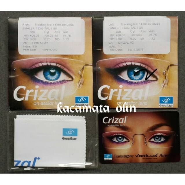 Jual Lensa essilor progresive crizal A2 (atas isi bawah isi) | Shopee ...