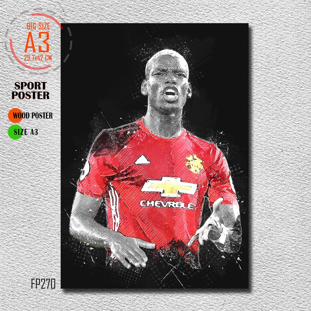 Jual PAUL POGBA Wall Decor Dekorasi Kamar Sport Sepakbola Poster Kayu ...