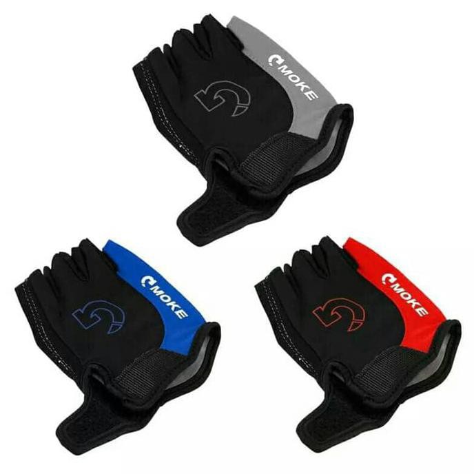 Jual Sarung Tangan Sepeda MOKE / Sarung Tangan Half Finger MOKE - Merah ...
