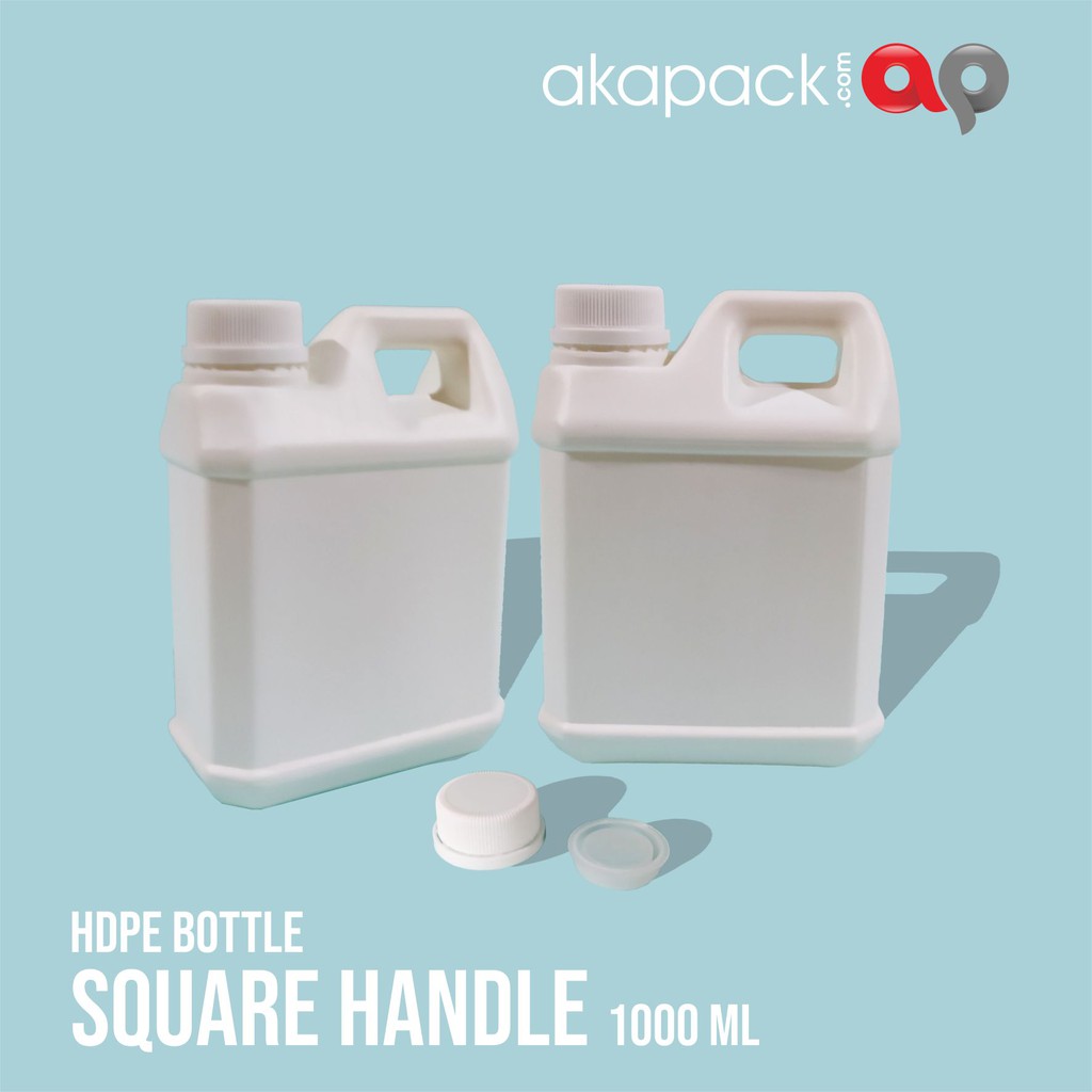 Jual JERIGEN KOTAK DIAMOND HDPE 1 LITER Botol HDPE + Tutup 1000ml ...