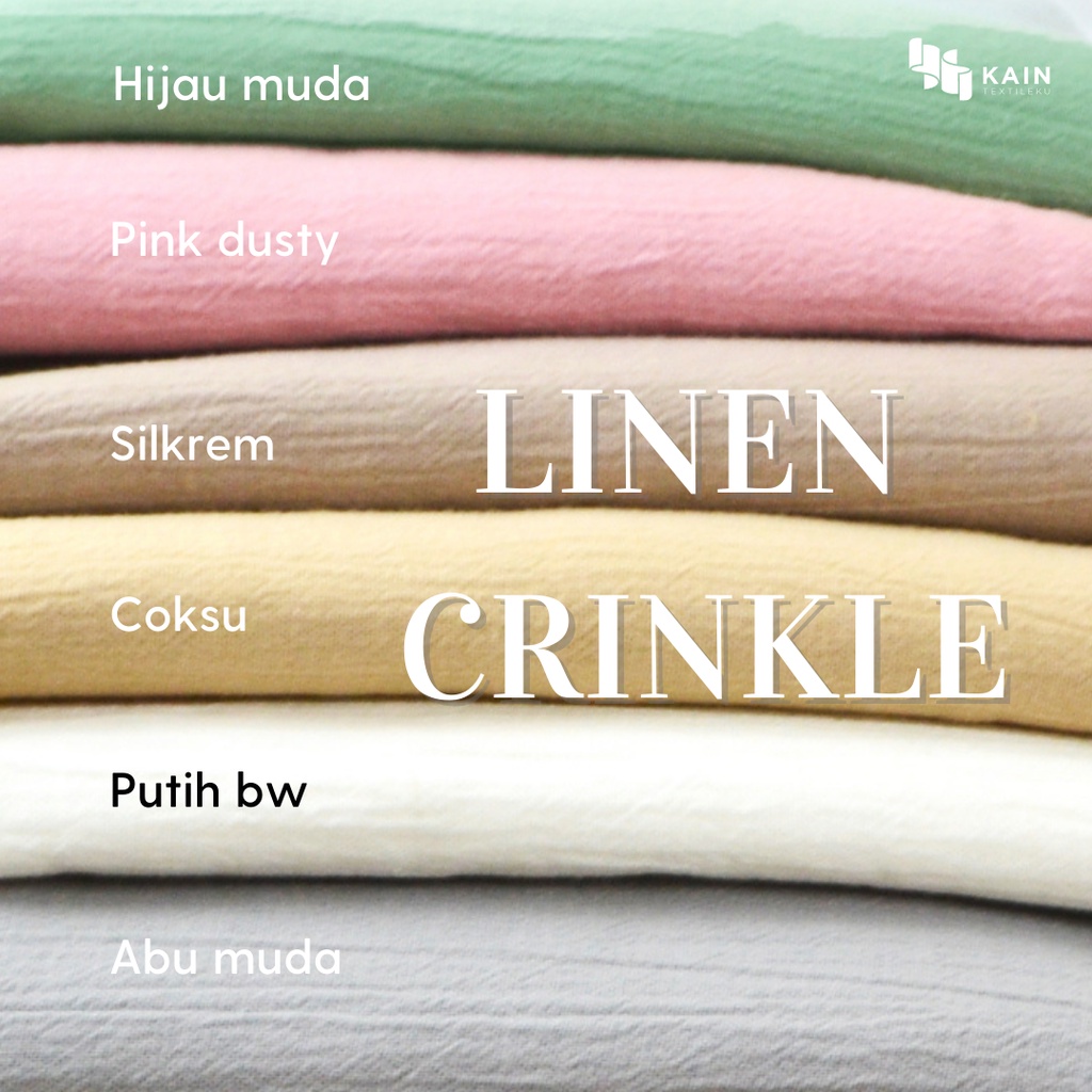 Jual 0.5 meter Bahan Kain Linen Crinkle | Shopee Indonesia