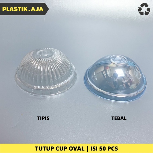 Jual TUTUP CUP PLASTIK OVAL UKURAN UNIVERSAL| ISI 50 PCS | Shopee Indonesia