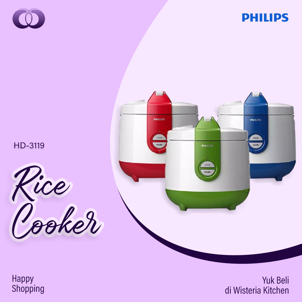 Jual PHILIPS Rice Cooker 2 Liter HD3119 - Penanak Nasi Praktis | Shopee ...