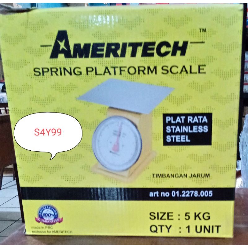 Jual Timbangan Ameritech Kuning Piring Rata SPRING PLATFORM SCALE ...