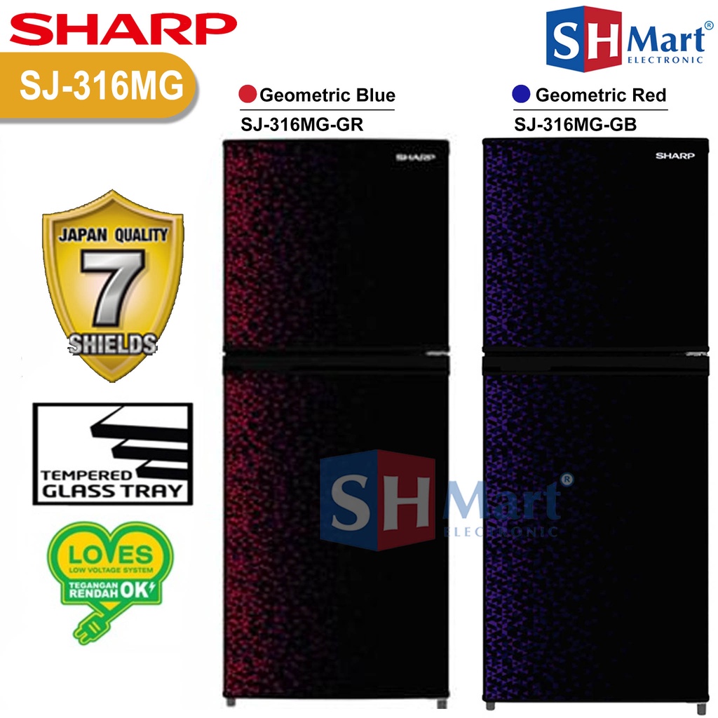 Jual KULKAS 2 PINTU JUMBO TANPA BUNGA ES (NO FROST) GLOSSY DOOR SHARP ...
