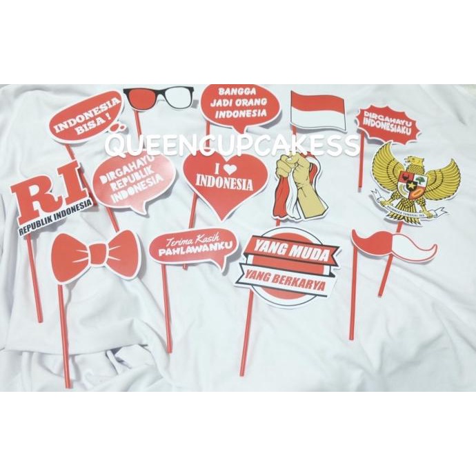 Jual photoprops hut ri / hiasan photo booth merah putih dirgahayu HUT ...