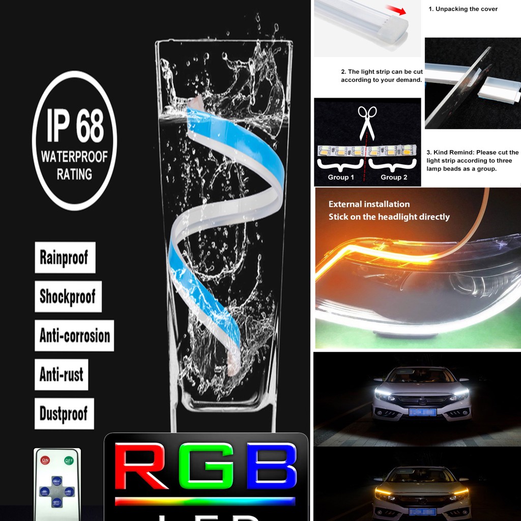 Jual DRL Fleksibel RGB Waterproof 60 Cm RGB Dicky Merk ICC I RGB Drl 60 ...