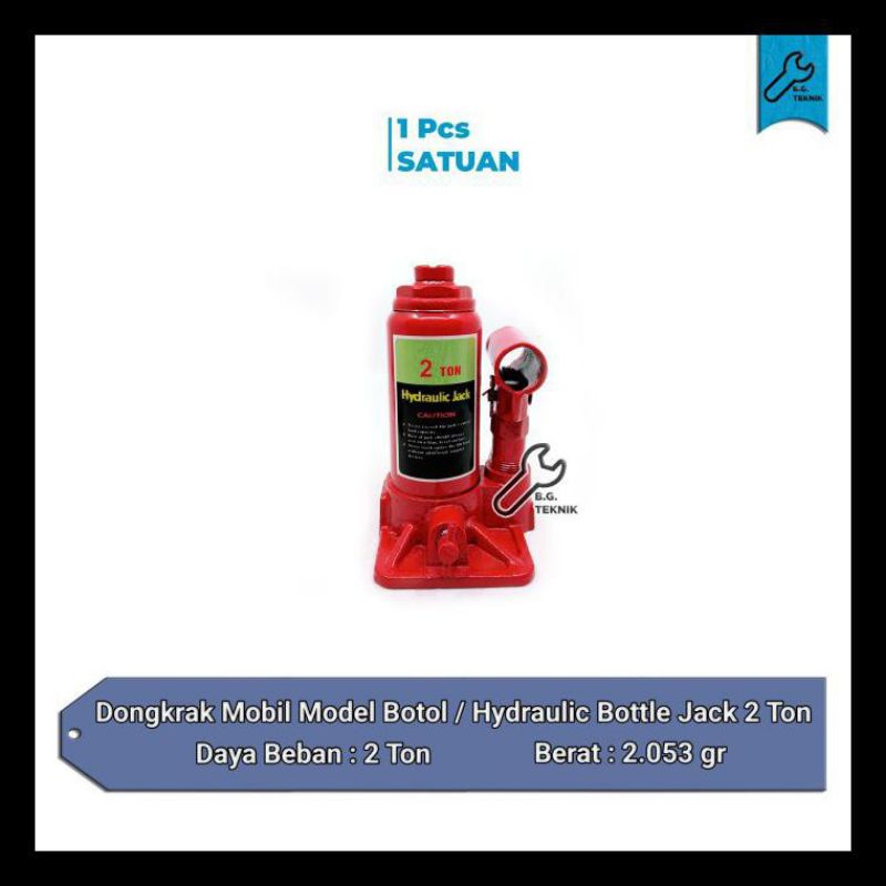 Jual HYDRAULIC BOTTLE JACK 2 TON / DONGKRAK MOBIL MODEL BOTOL 2TON ...