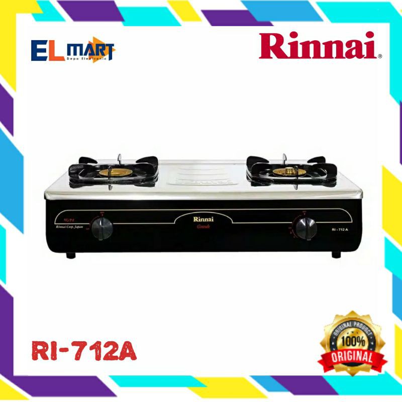 Jual Kompor Gas 2 tungku Rinnai RI 712A - 712 A - RI712A Stainless SNI ...