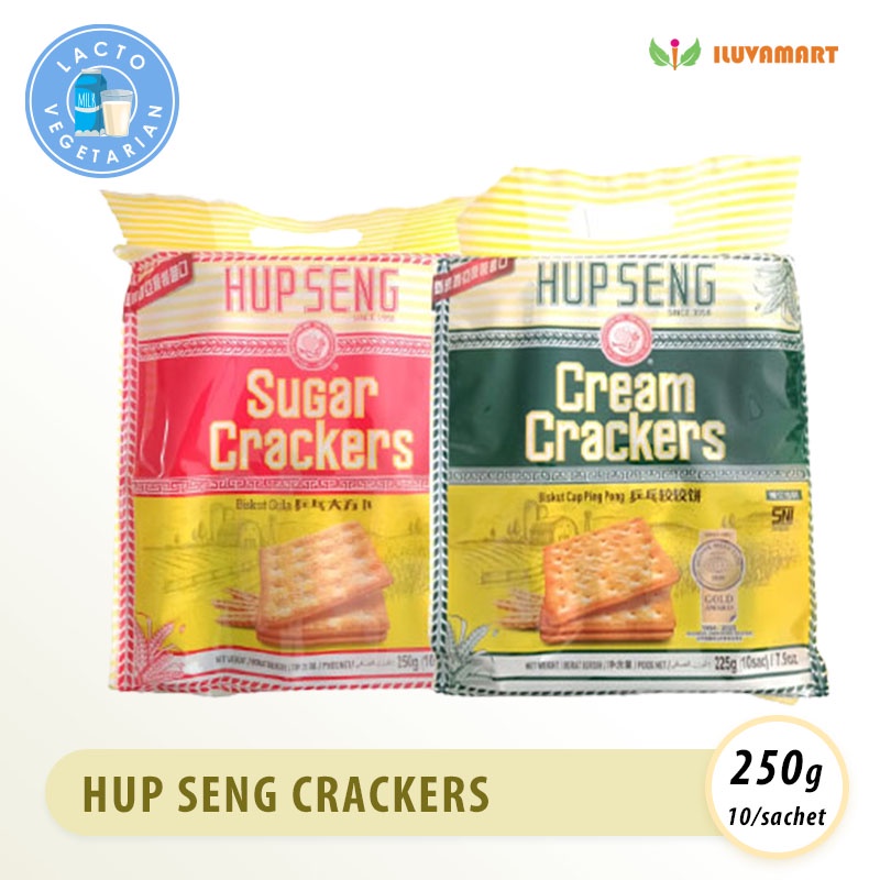 Jual Hup Seng 10 Sachet Cream Cracker / Sugar Cracker Biskuit Cap Ping ...